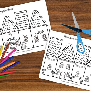 Gingerbread House 3D Craft Project, Christmas Paper House, Christmas ...