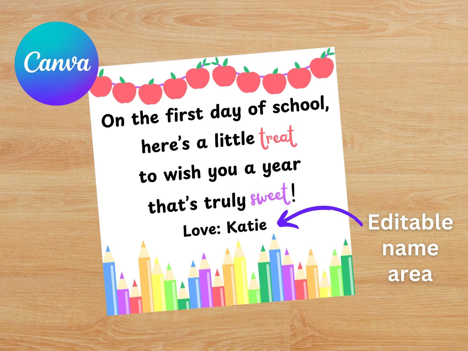Happy First Day of School Gift Tag for Teacher, Back to School Teacher ...