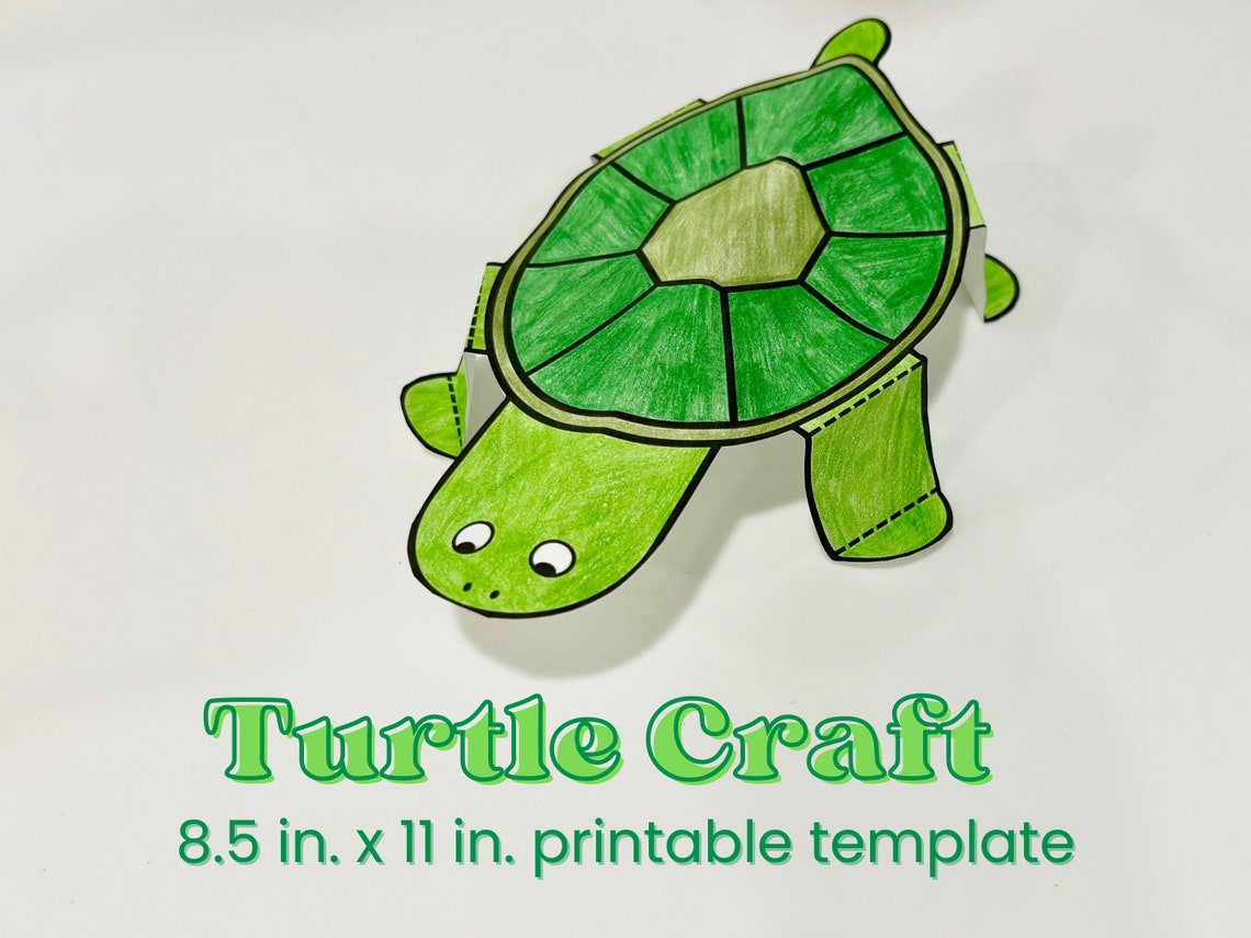 Turtle Craft Summer Activity, Kids DIY Summer Crafts, Coloring and ...