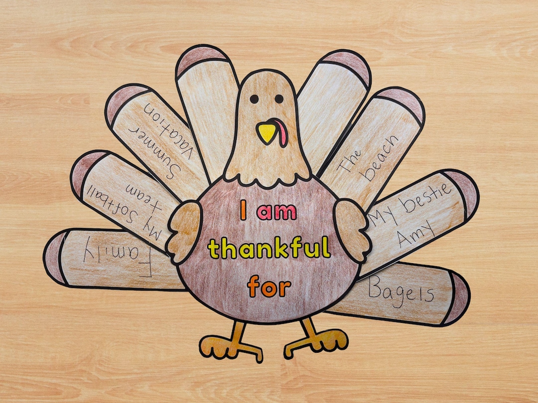 Thankful Turkey Craft, Thanksgiving Crafts for Kids, Build a Turkey ...