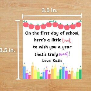 Happy First Day of School Gift Tag for Teacher, Back to School Teacher ...