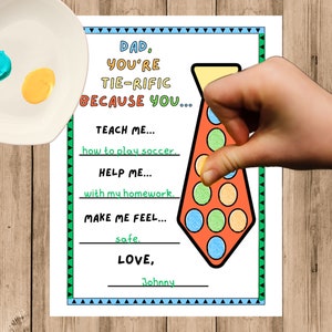 Father's Day Keepsake, Kid Thumbprint Art, Printable Craft for Pre-k ...