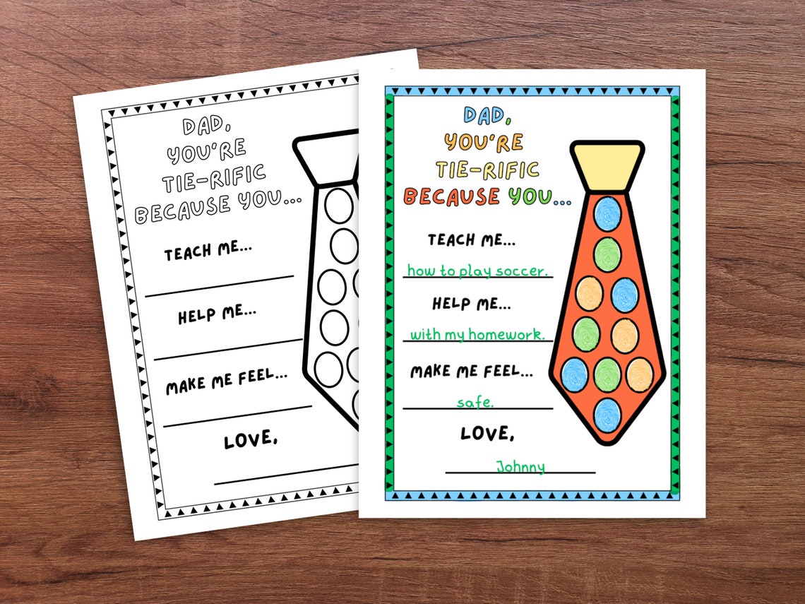 Father's Day Keepsake, Kid Thumbprint Art, Printable Craft for Pre-k ...