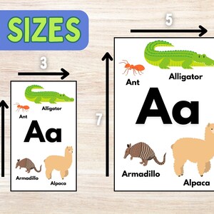 Educational Animal Alphabet Flash Cards for Kids Printable A-Z Matching ...