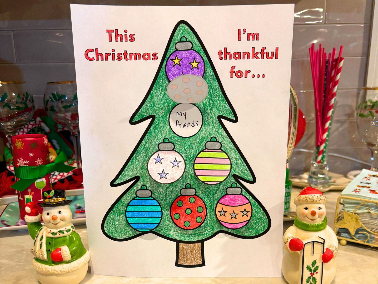 Christmas Gratitude Printable, Christmas Tree Craft Printable ...