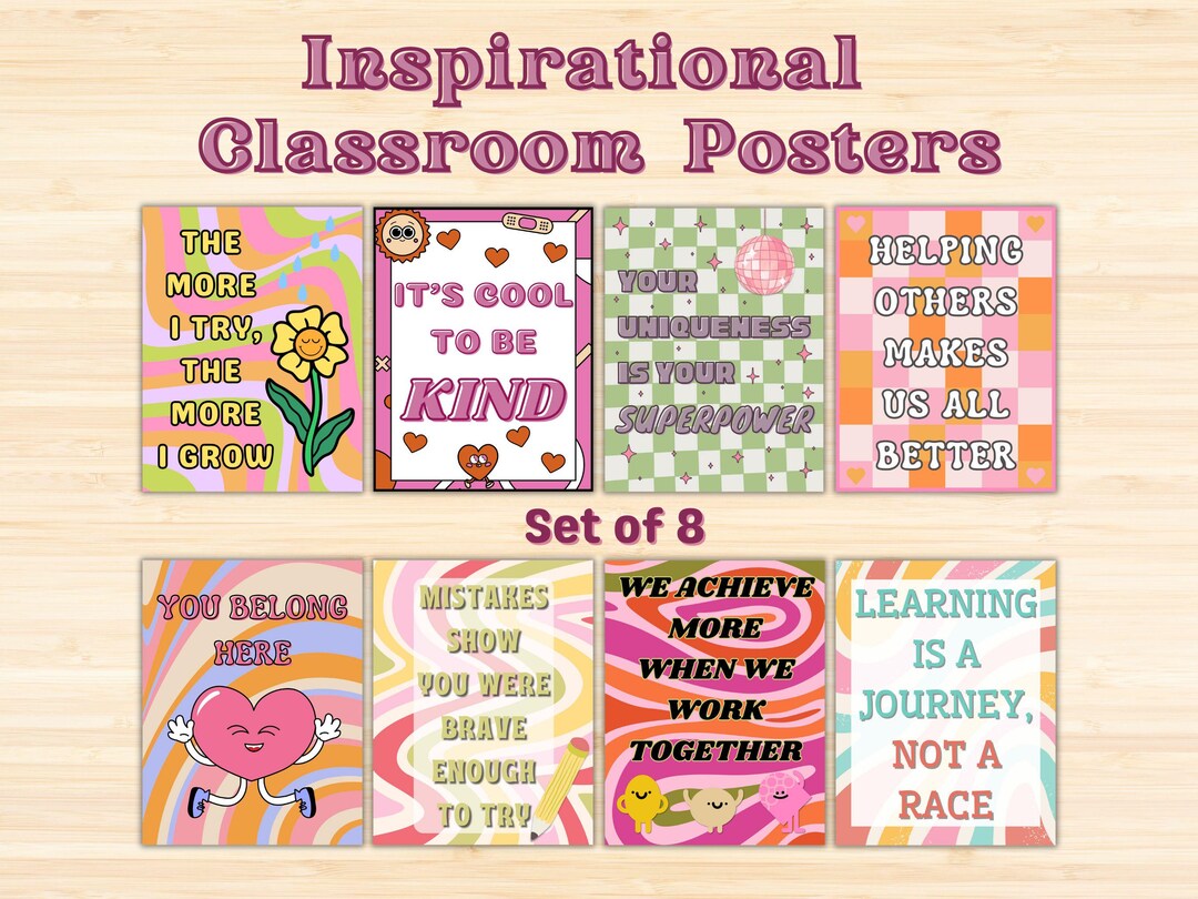 Groovy Classroom Posters, Retro Classroom Theme, Classroom Wall Art ...