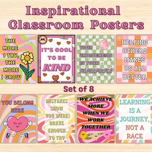 Groovy Classroom Posters, Retro Classroom Theme, Classroom Wall Art ...