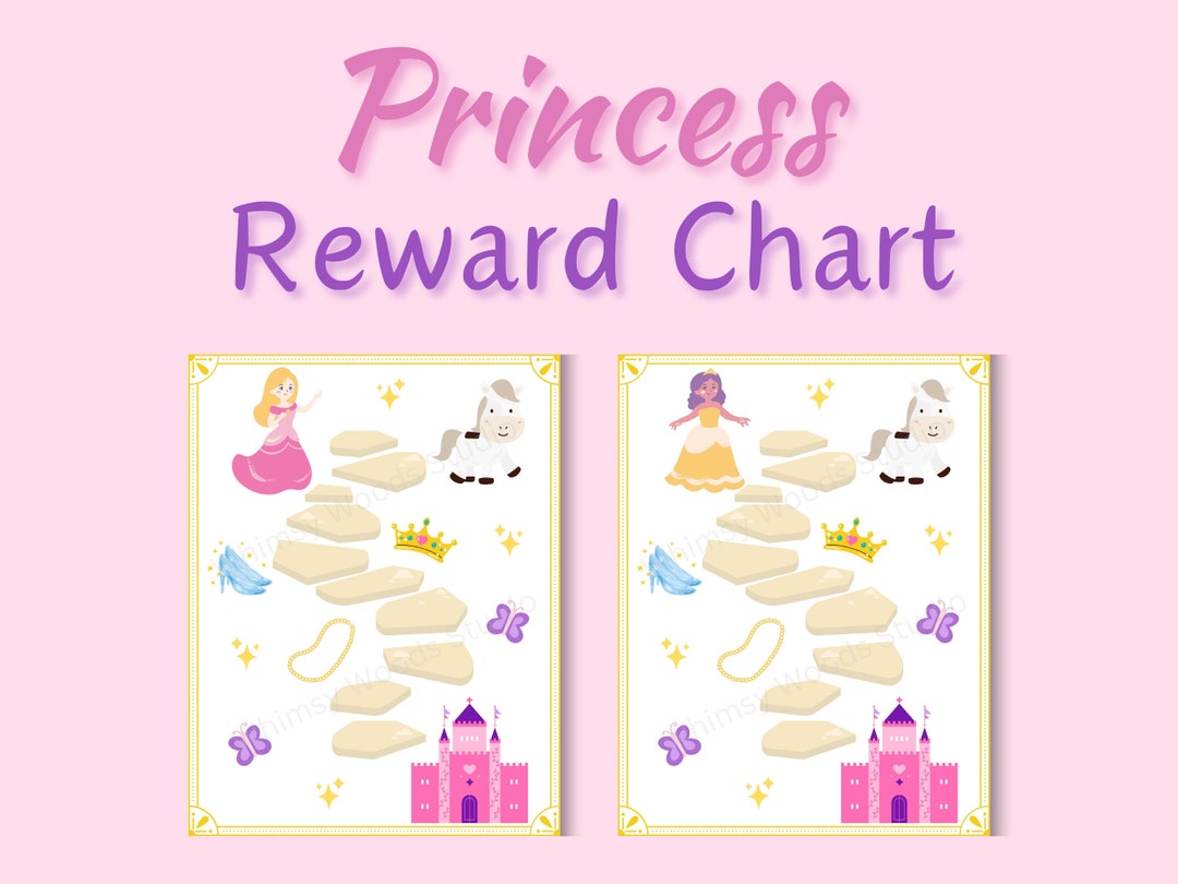 Princess Themed Reward Chart for Kids: Motivational Behavior and Potty ...