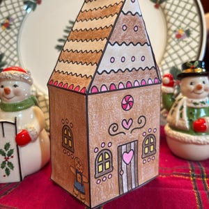 Gingerbread House 3D Craft Project, Christmas Paper House, Christmas ...