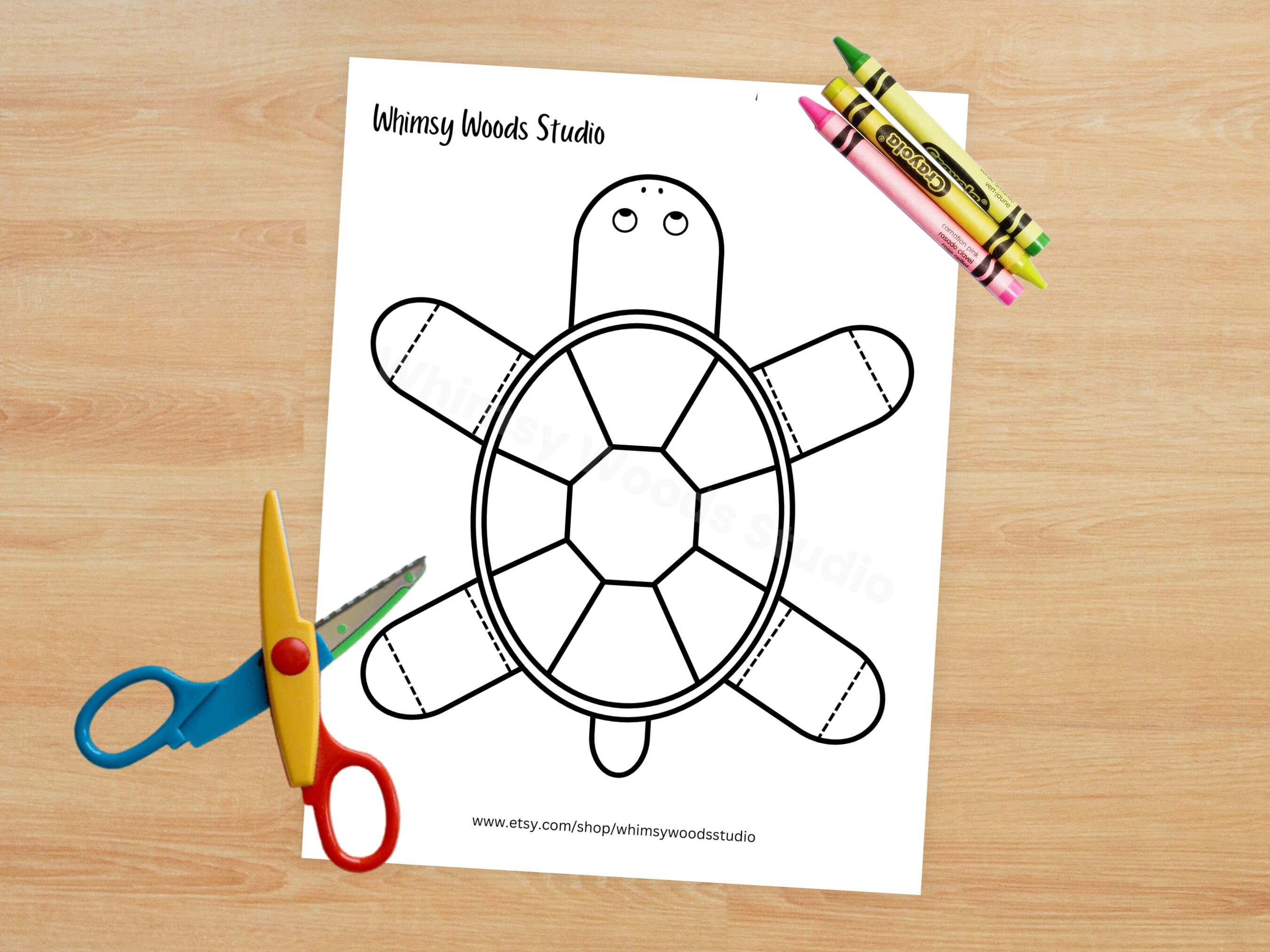 Turtle Craft Summer Activity, Kids DIY Summer Crafts, Coloring and ...