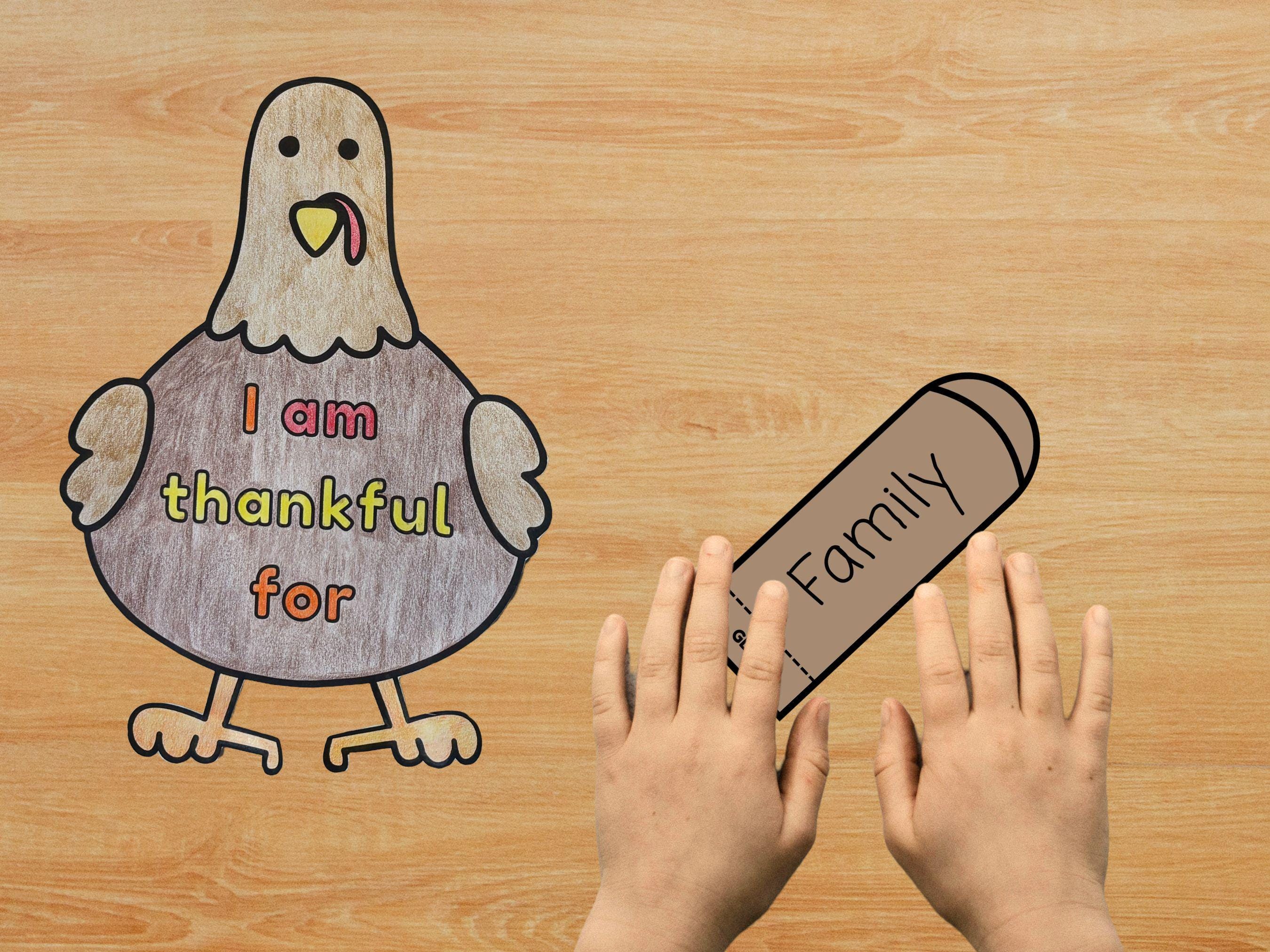Thankful Turkey Craft, Thanksgiving Crafts for Kids, Build a Turkey ...