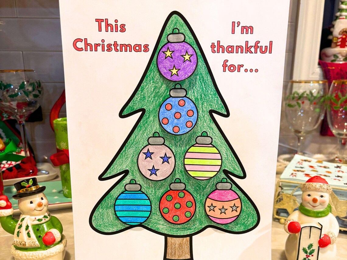 Christmas Gratitude Printable, Christmas Tree Craft Printable ...