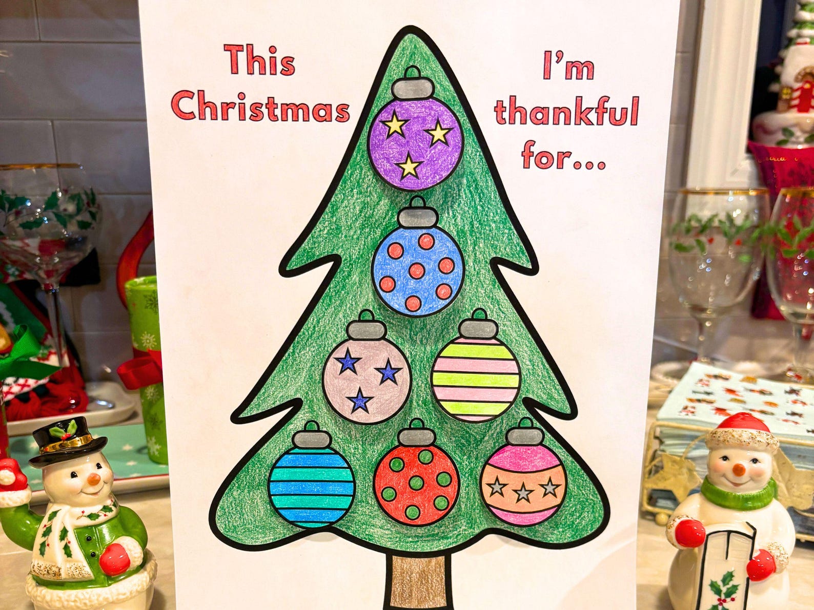 Christmas Gratitude Printable, Christmas Tree Craft Printable ...