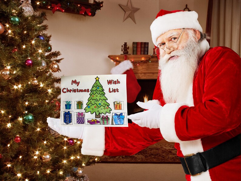Christmas Wish List Printable, Christmas Craft Template, Winter Craft ...