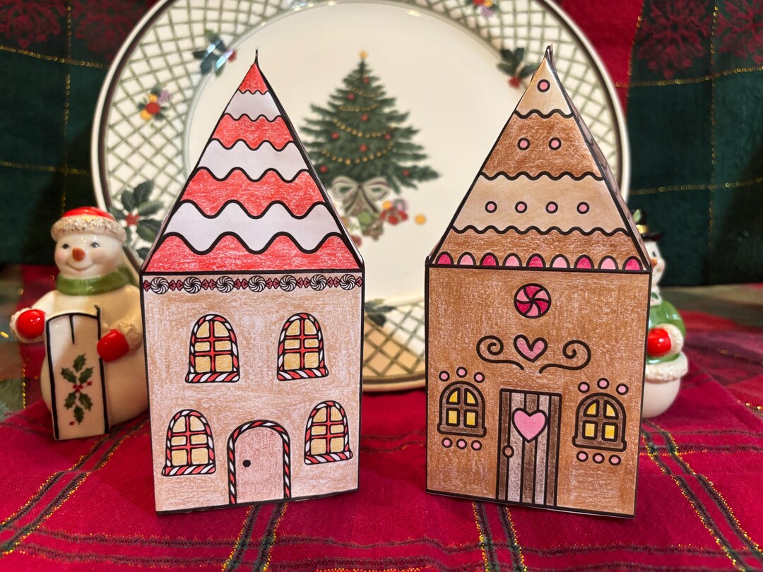 Gingerbread House 3D Craft Project, Christmas Paper House, Christmas ...