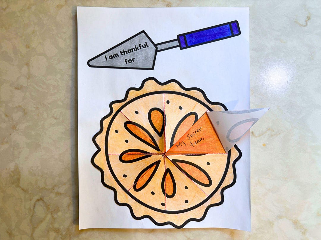 Thankfulness Pie Craft, Kids Gratitude Activity (digital Download) - Etsy