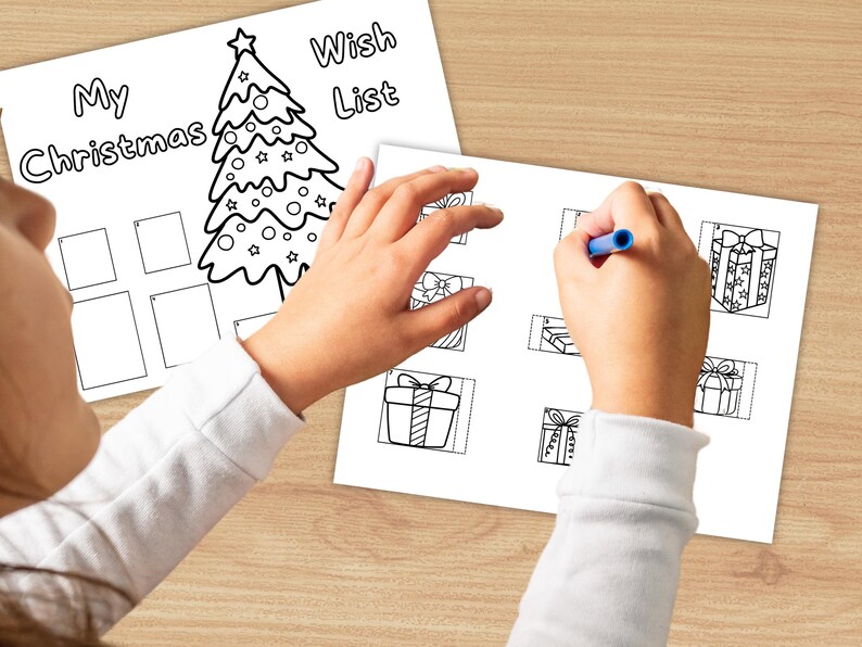 Christmas Wish List Printable, Christmas Craft Template, Winter Craft ...