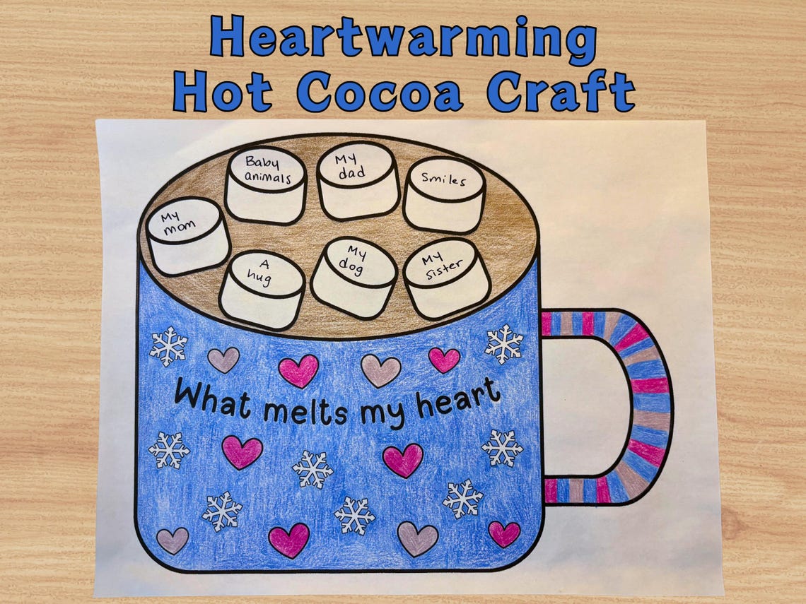 Hot Cocoa Winter Craft: Printable Activity for Kids (digital Download ...