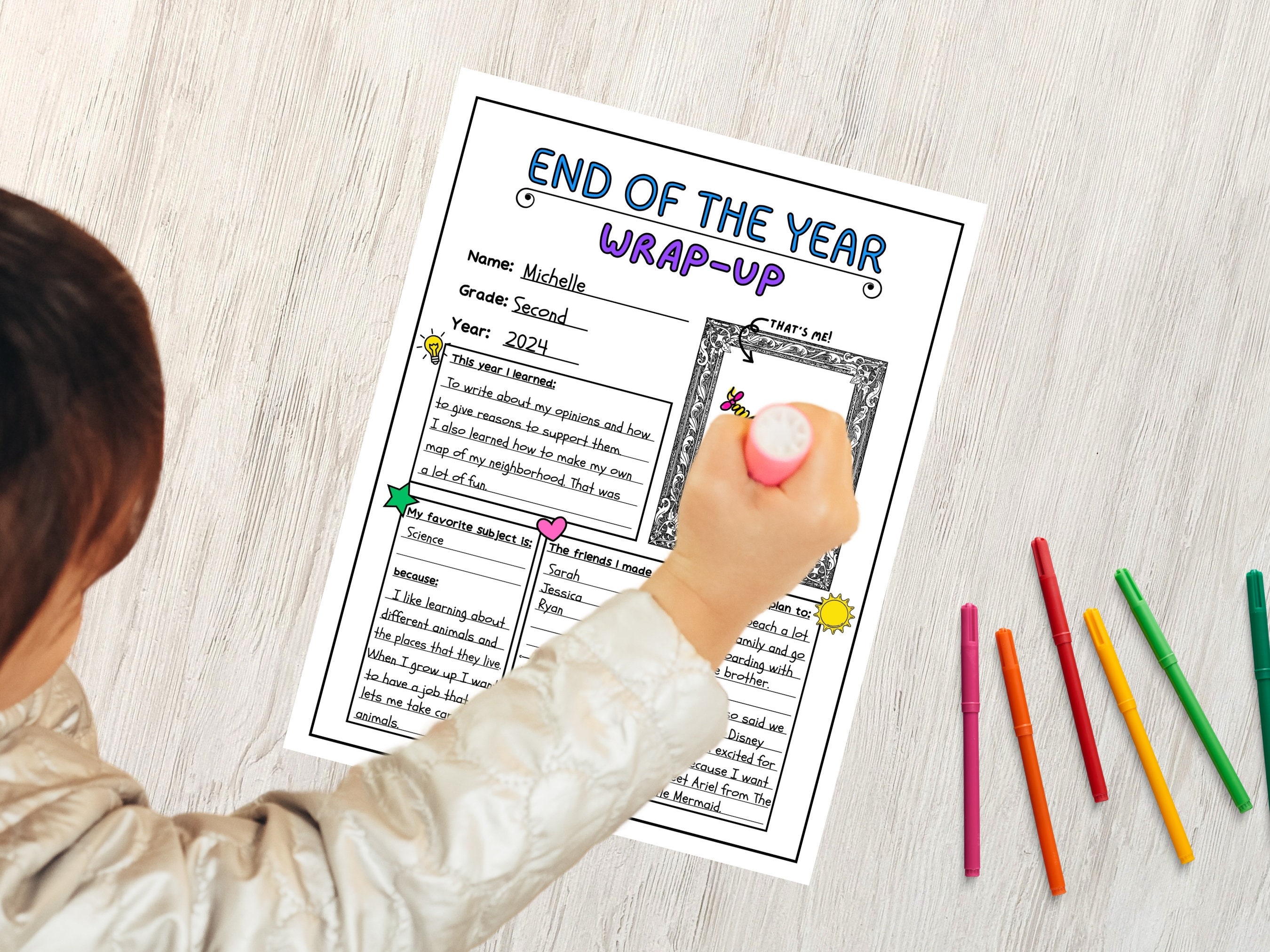 End of the Year Reflection Worksheet for Kids, Writing Activity ...