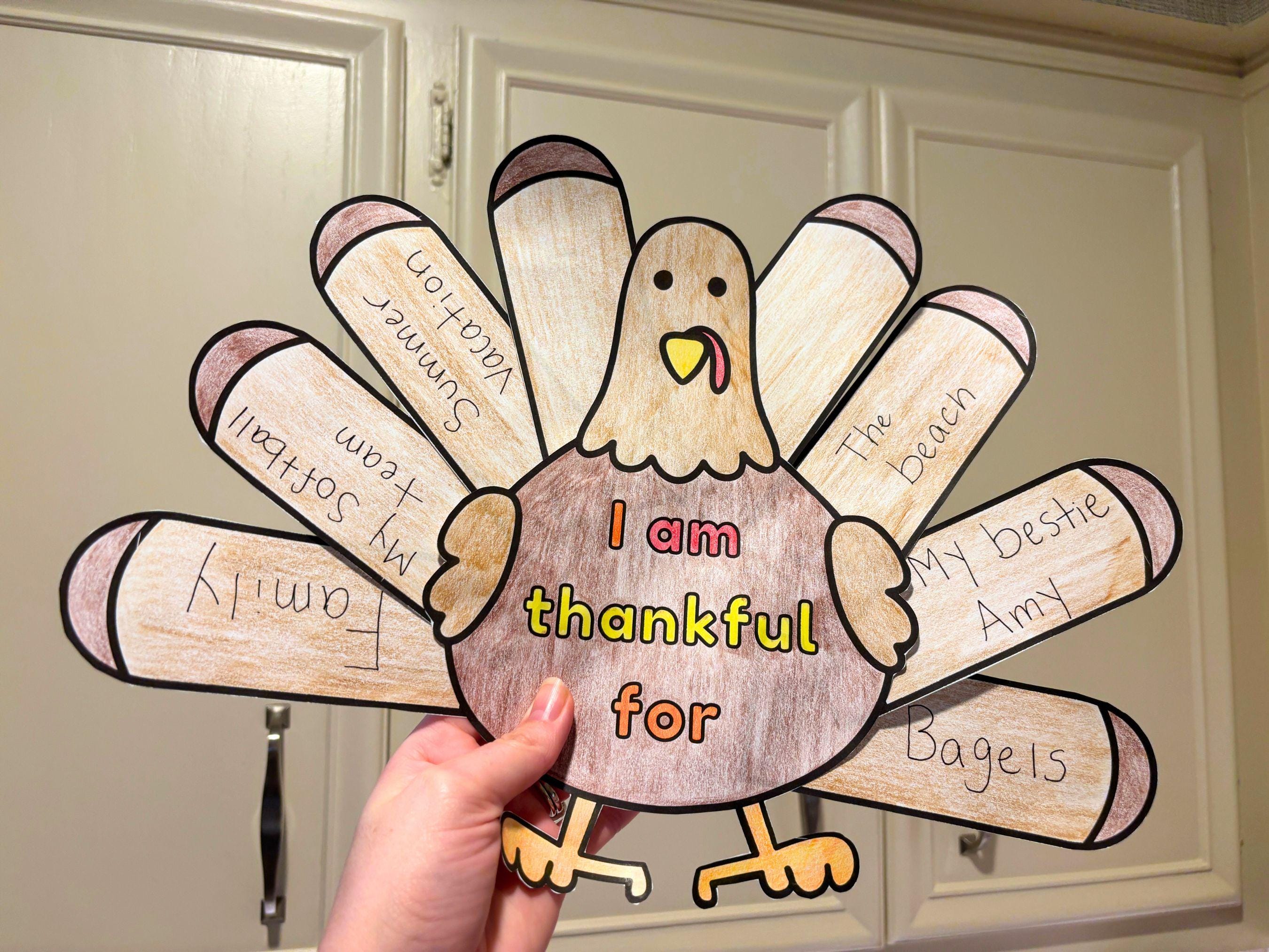 Thankful Turkey Craft, Thanksgiving Crafts for Kids, Build a Turkey ...