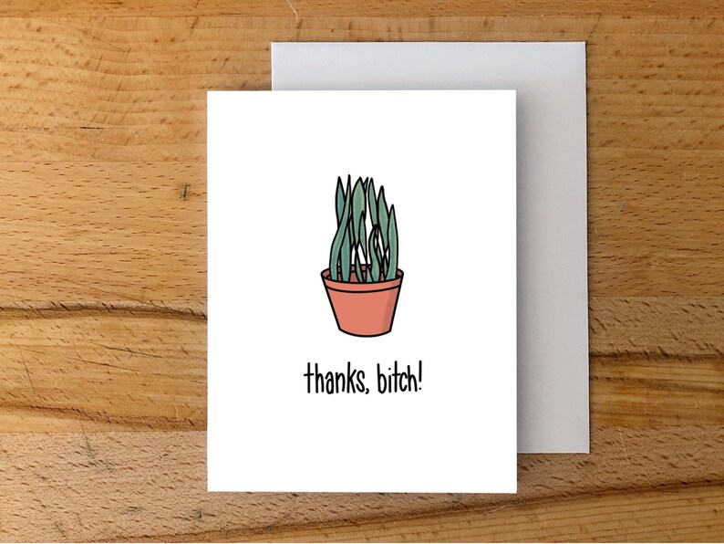 Thanks Btch Card Funny Thank You Card Fun Thanks Card - Etsy