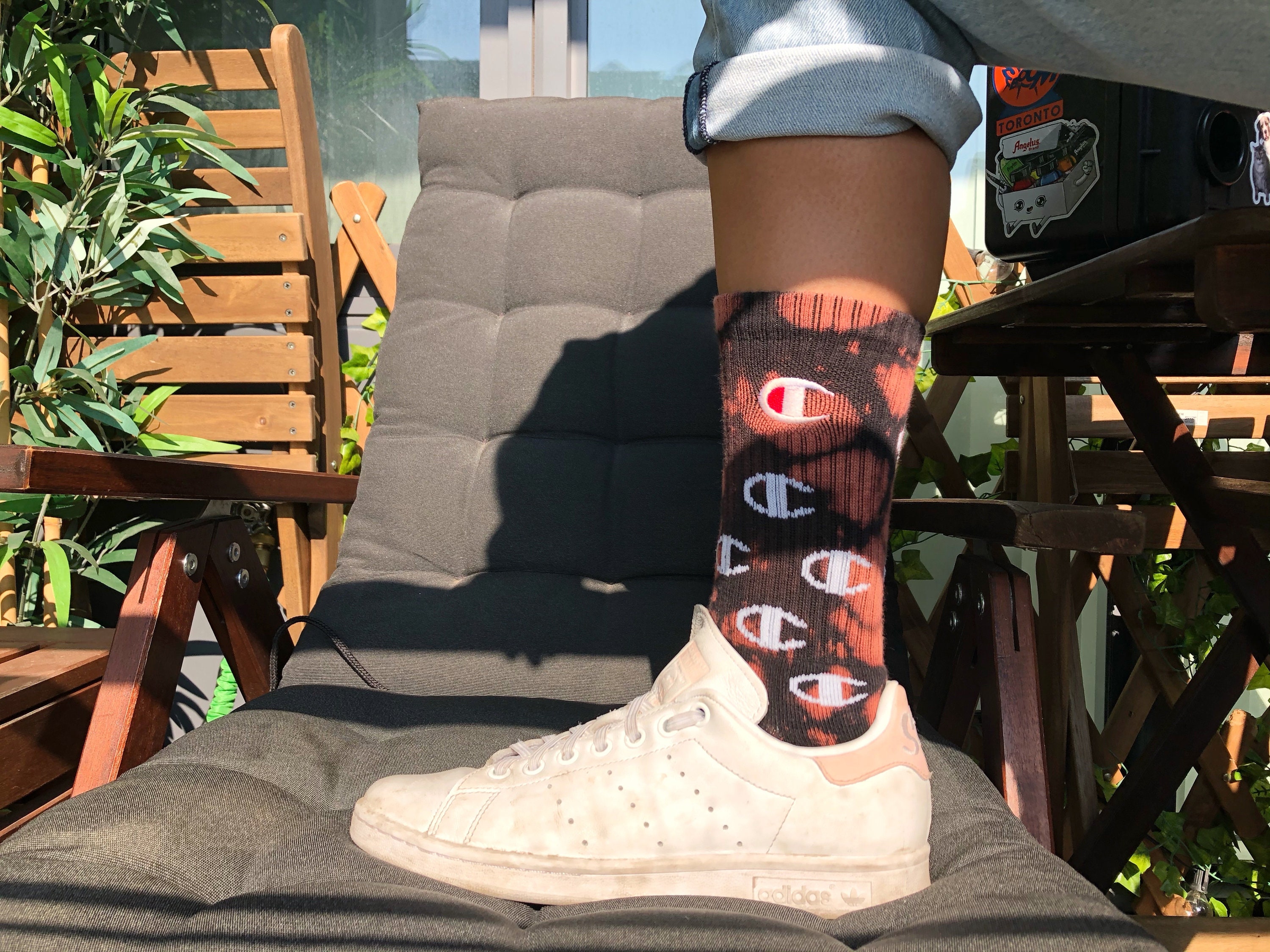 Bleach Dye Socks Bleach Dye Champion Socks Bleach Dye Crew - Etsy