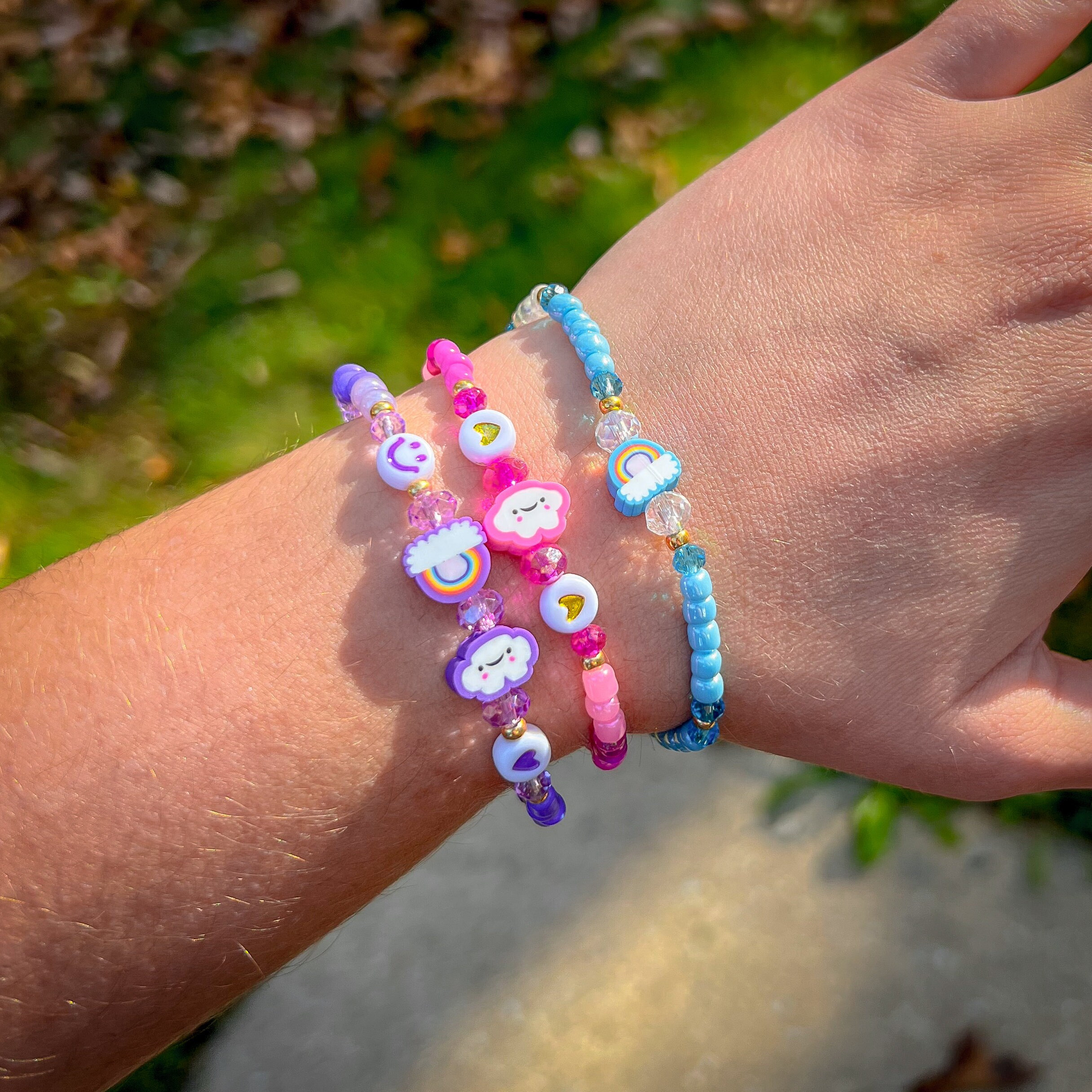 90's Bracelet Cute Beaded Bracelet Cloud Bracelet - Etsy