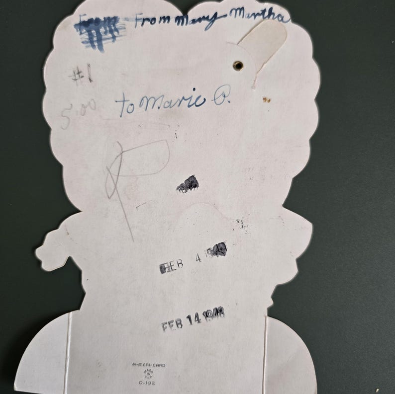 Girl With Dog Valentine's Day Moving Mechanical Card, Vintage, Good ...