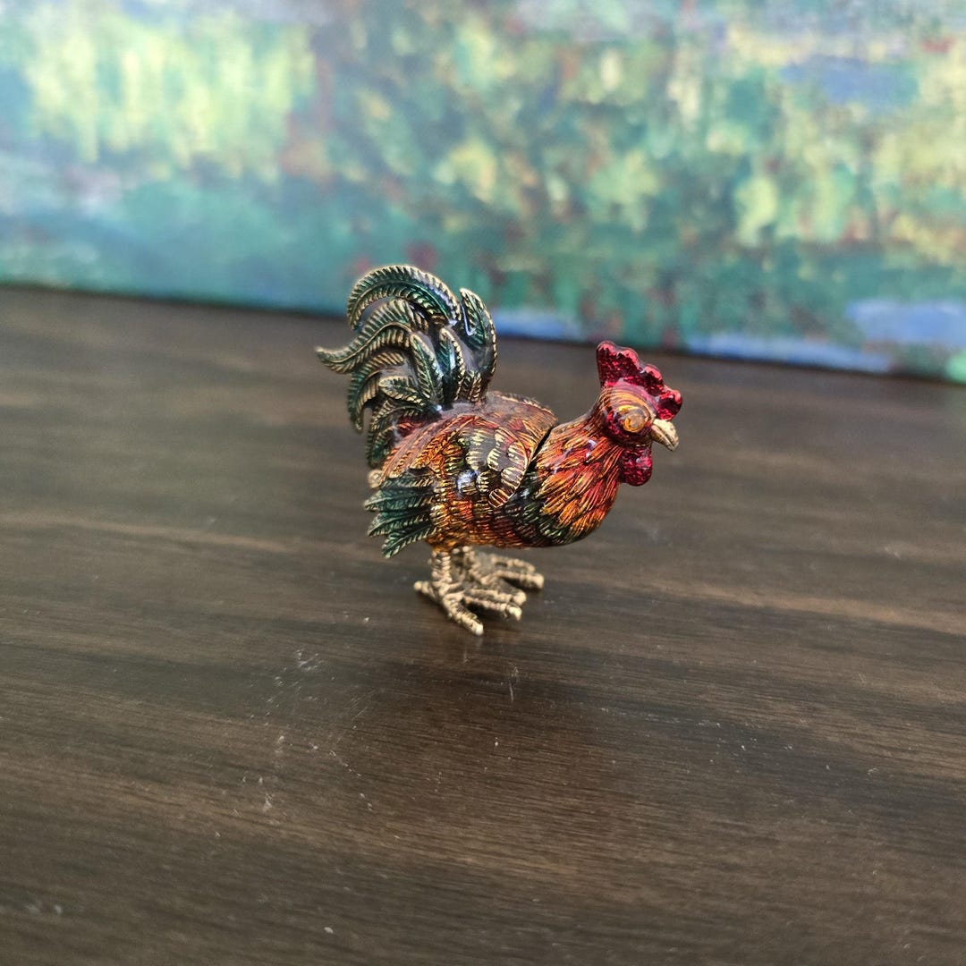 Monet Rooster Trinket Box - Etsy