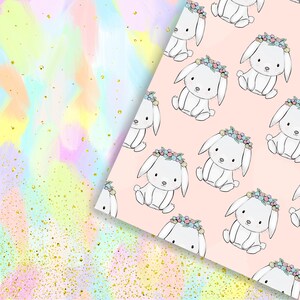 Easter Digital Paper Spring Digital Paper Bunny Digital - Etsy