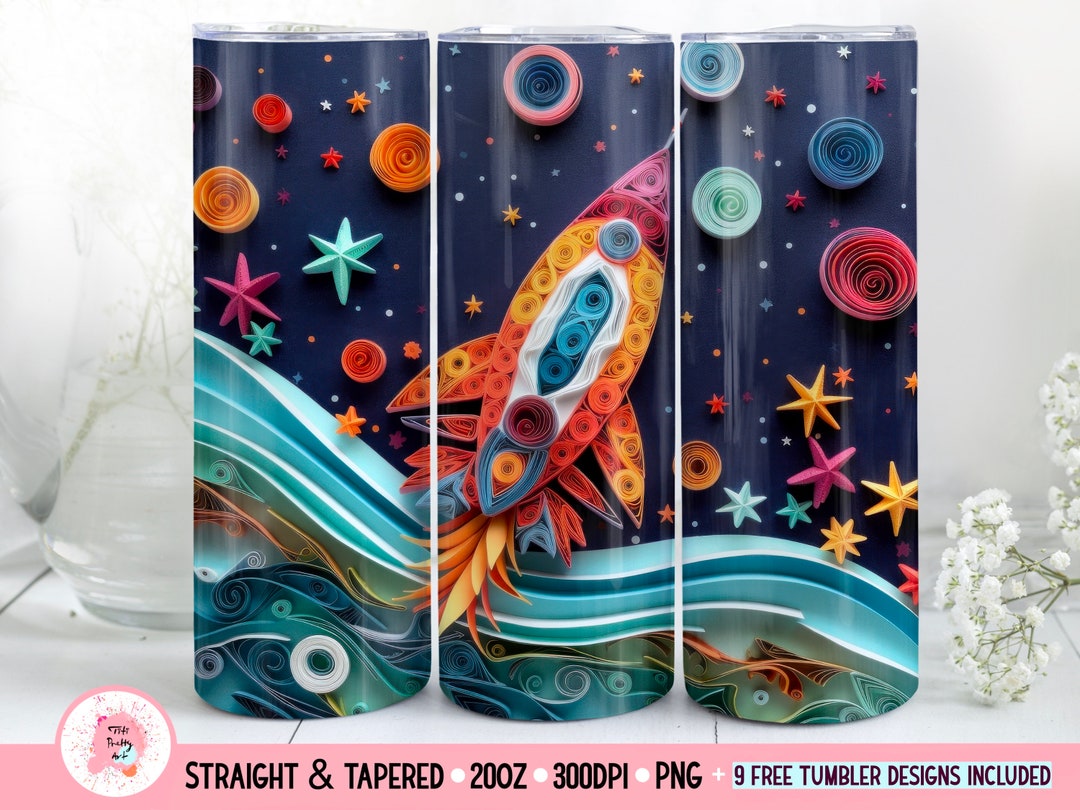 Astro Skinny Tumbler 20 Oz Sublimation Design, 3d Tumbler Wrap, Instant ...