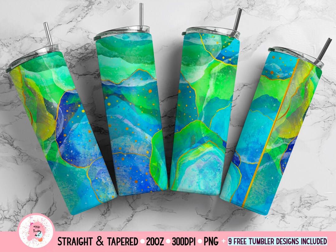 Navy Alcohol Ink Tumbler Wrap Png, 20 Oz Skinny Tumbler, Tumbler ...