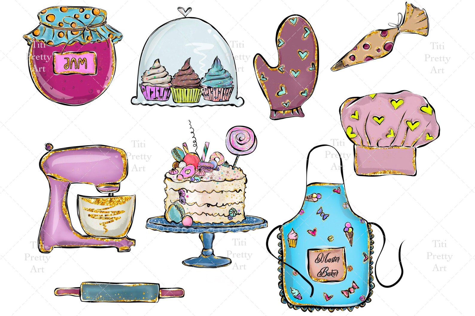 Baking Clipart Baker Bakery Clipart Desert Clipart Sweets - Etsy