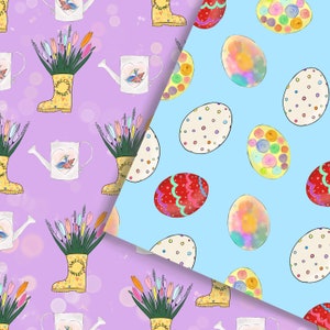 Easter Digital Paper Spring Digital Paper Bunny Digital - Etsy