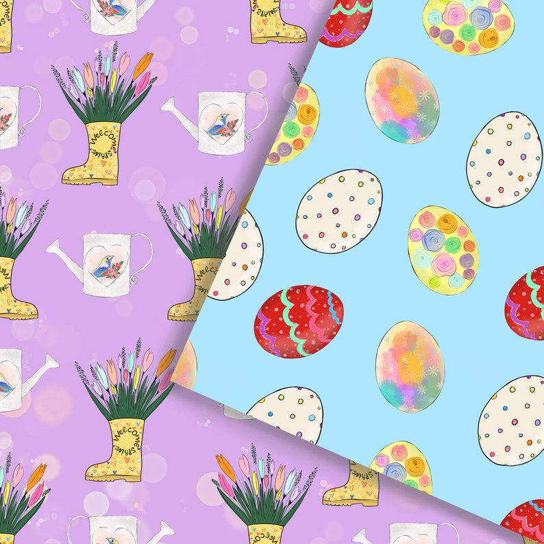 Easter Digital Paper Spring Digital Paper Bunny Digital - Etsy