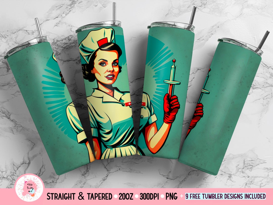 Nurse Skinny Tumbler 20 Oz Sublimation Design, Medical Tumbler Wrap ...