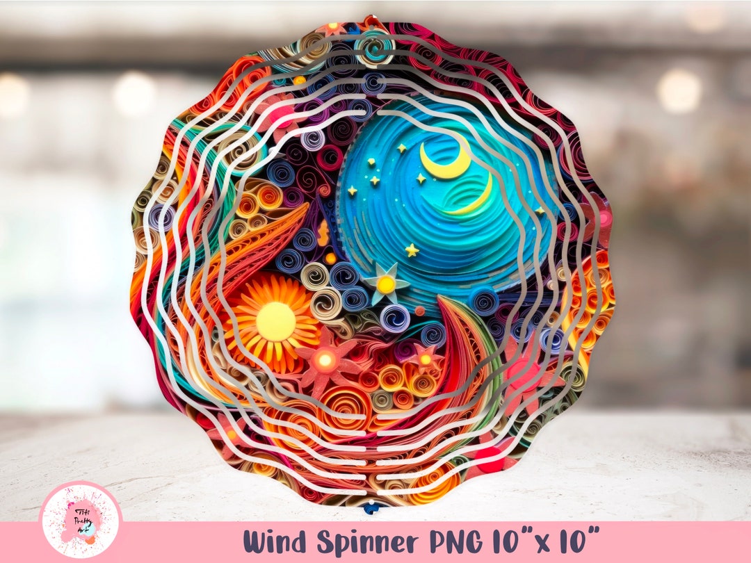 Wind Spinner Sublimation Png, Celestial 3D Wind Spinner, Door Hanger ...