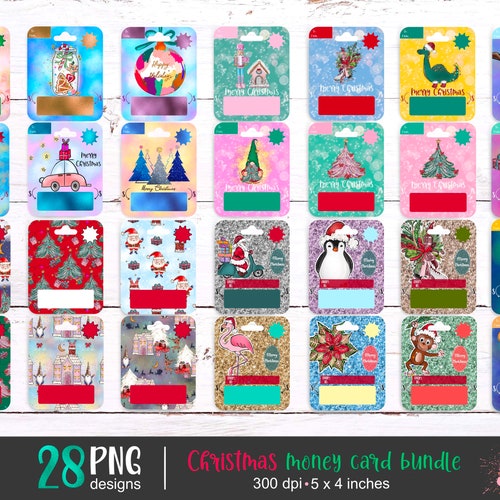 Christmas Money Card PNG Bundle - Etsy