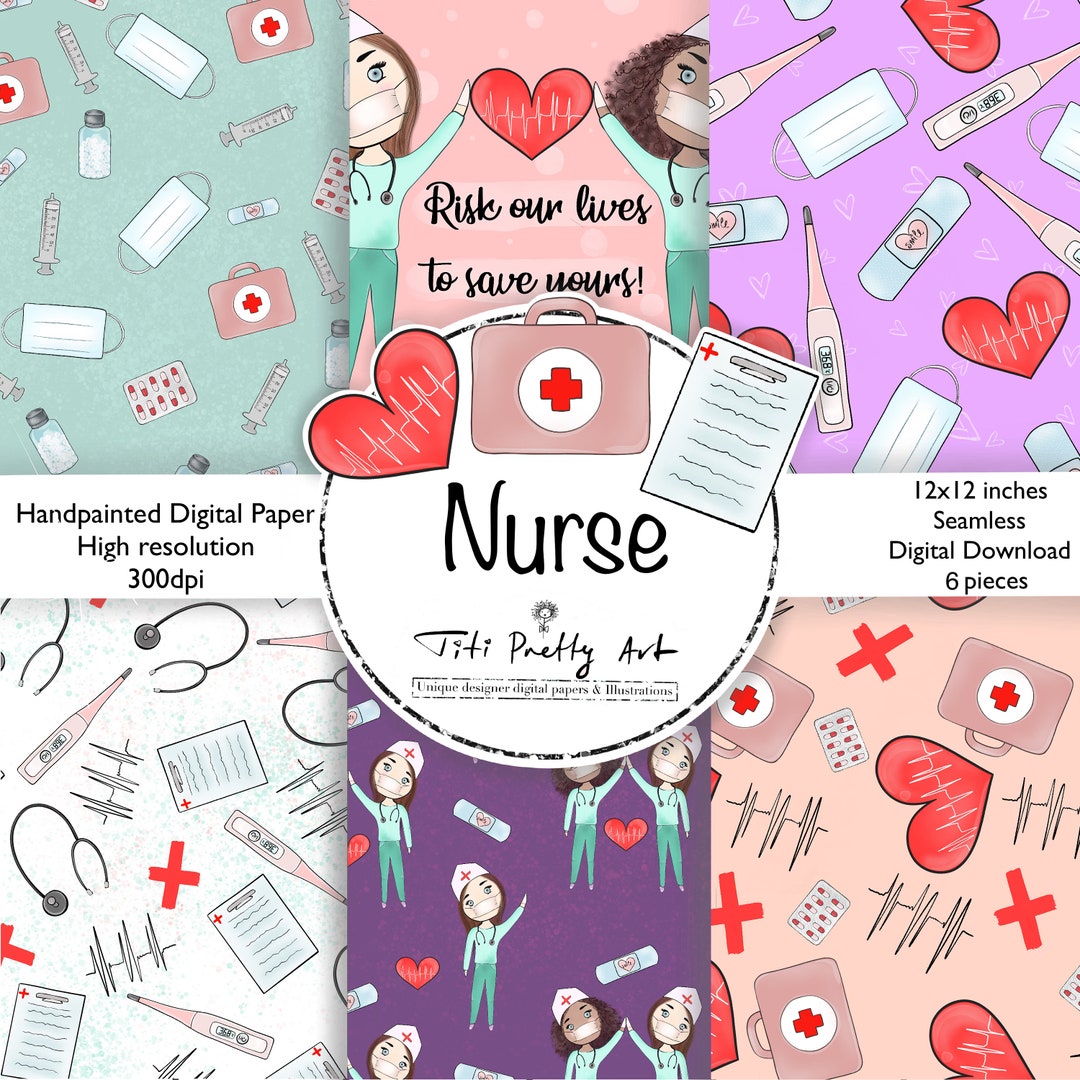 Nurse Seamless Patterns, Nurse Png, Doctor Png, Digital Paper - Etsy