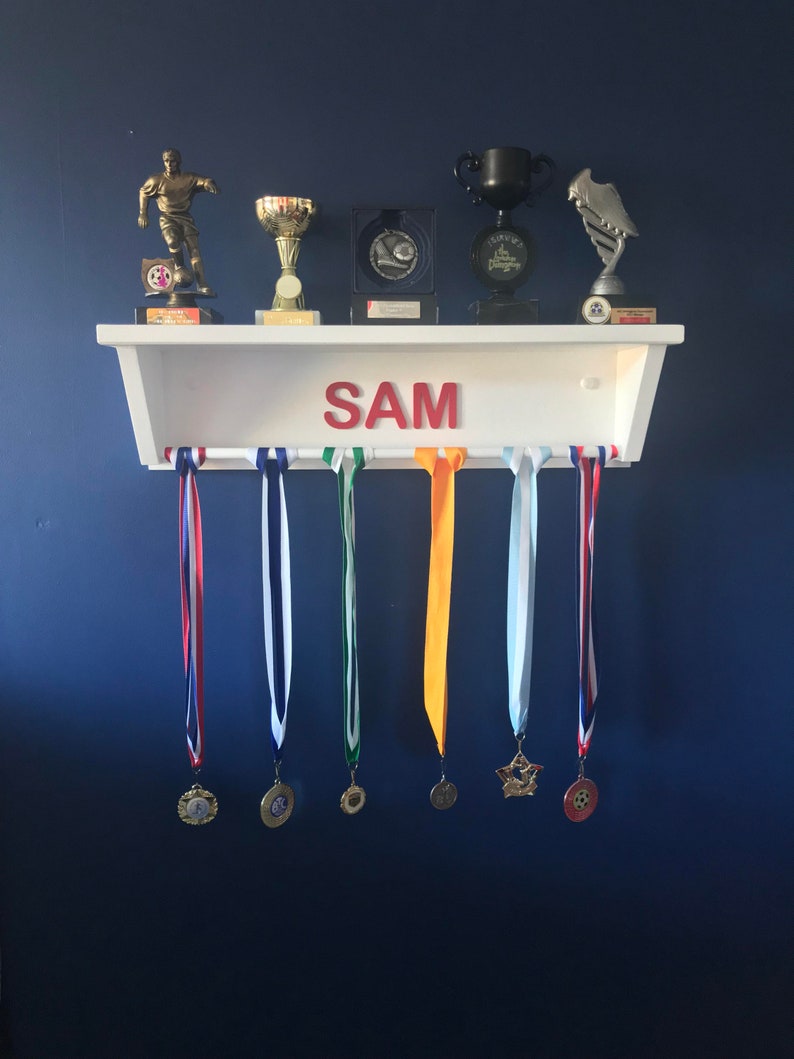 Personalized Medal Hanger Trophy Shelf Dowel Bar Medal Shelf - Etsy