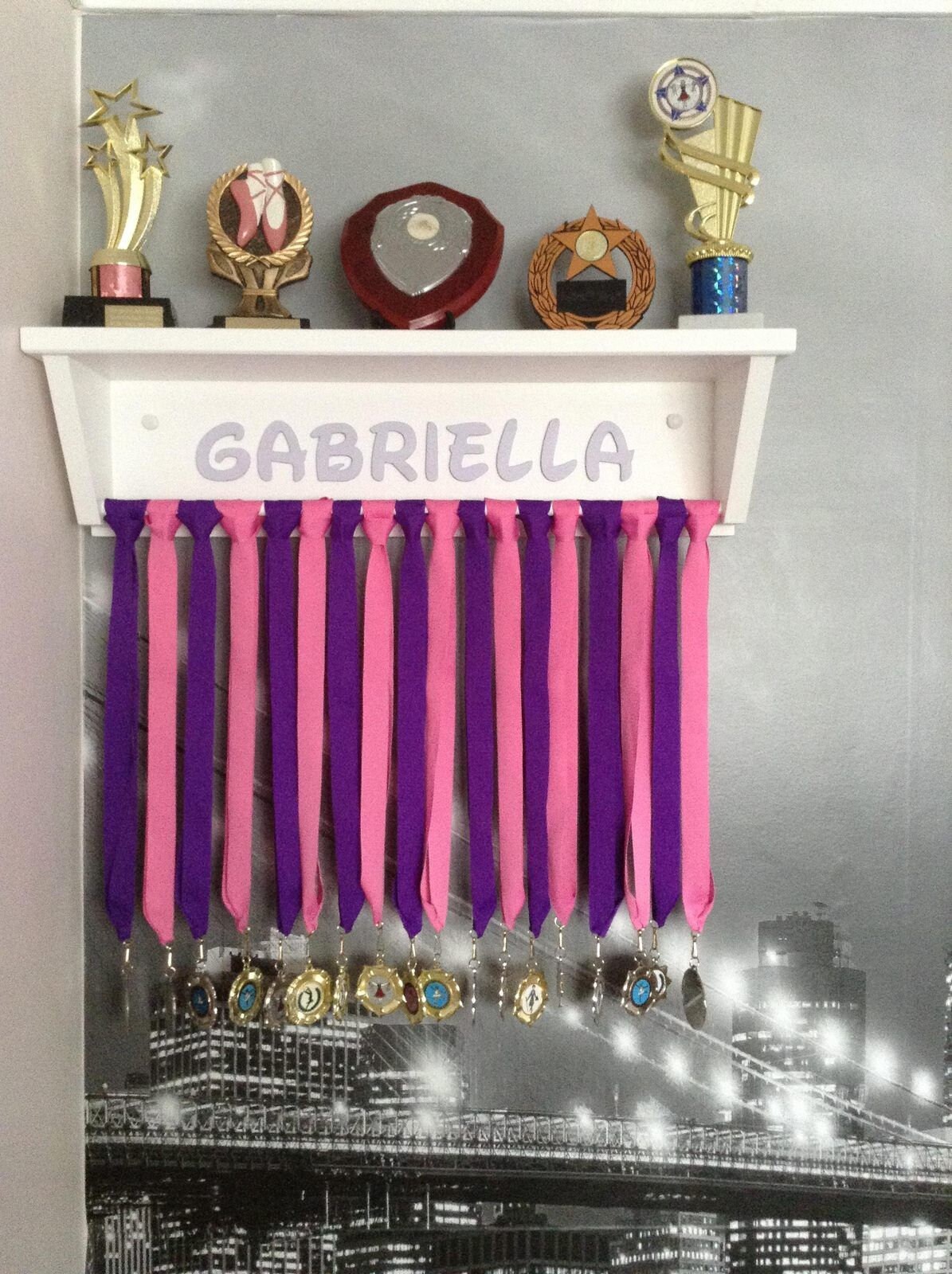 Personalized Medal Hanger Trophy Shelf - Dowel Bar Medal Shelf - Etsy UK