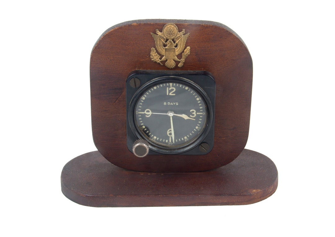 Vintage WWII Era Elgin 8 Day Clock Aircraft Cockpit Mount - Etsy