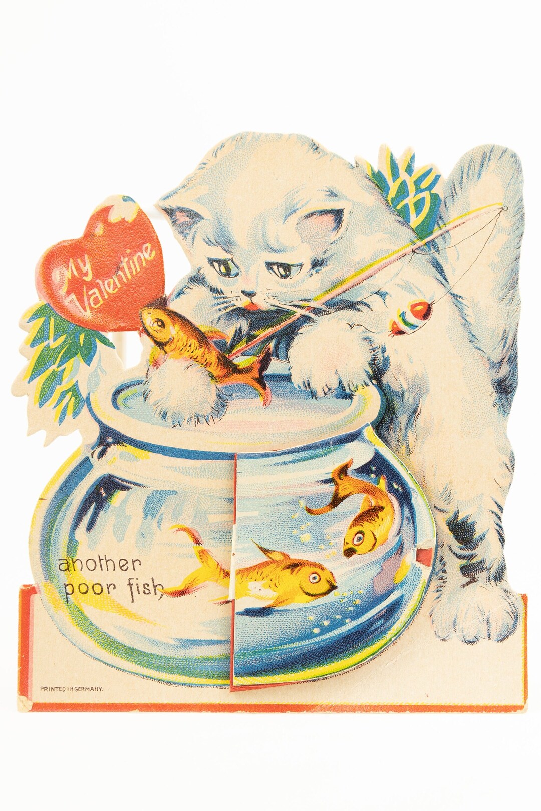 Antique ANOTHER POOR FISH Pop up Valentine Card Rare Antique - Etsy