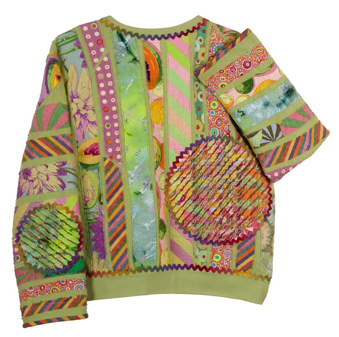 Sweatshirt Jacket With Chenille and Rick Rack Trim - Etsy