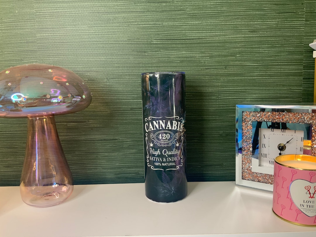 20 Oz Guys Cannabis Tumbler, Weed Tumbler, Maryjane, Skeleton Smoking ...