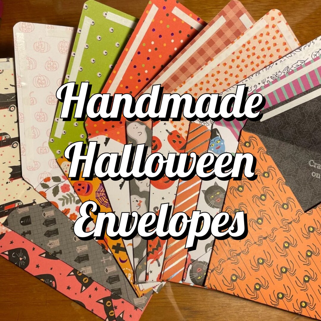 Handmade Halloween Envelopes | Self Sealing, Spooky Stationery - Etsy