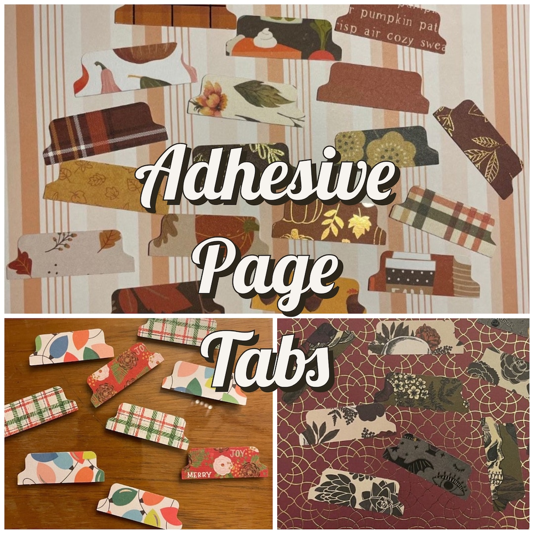Handmade Adhesive Page Tabs | Use With: Junk Journals, Planners ...