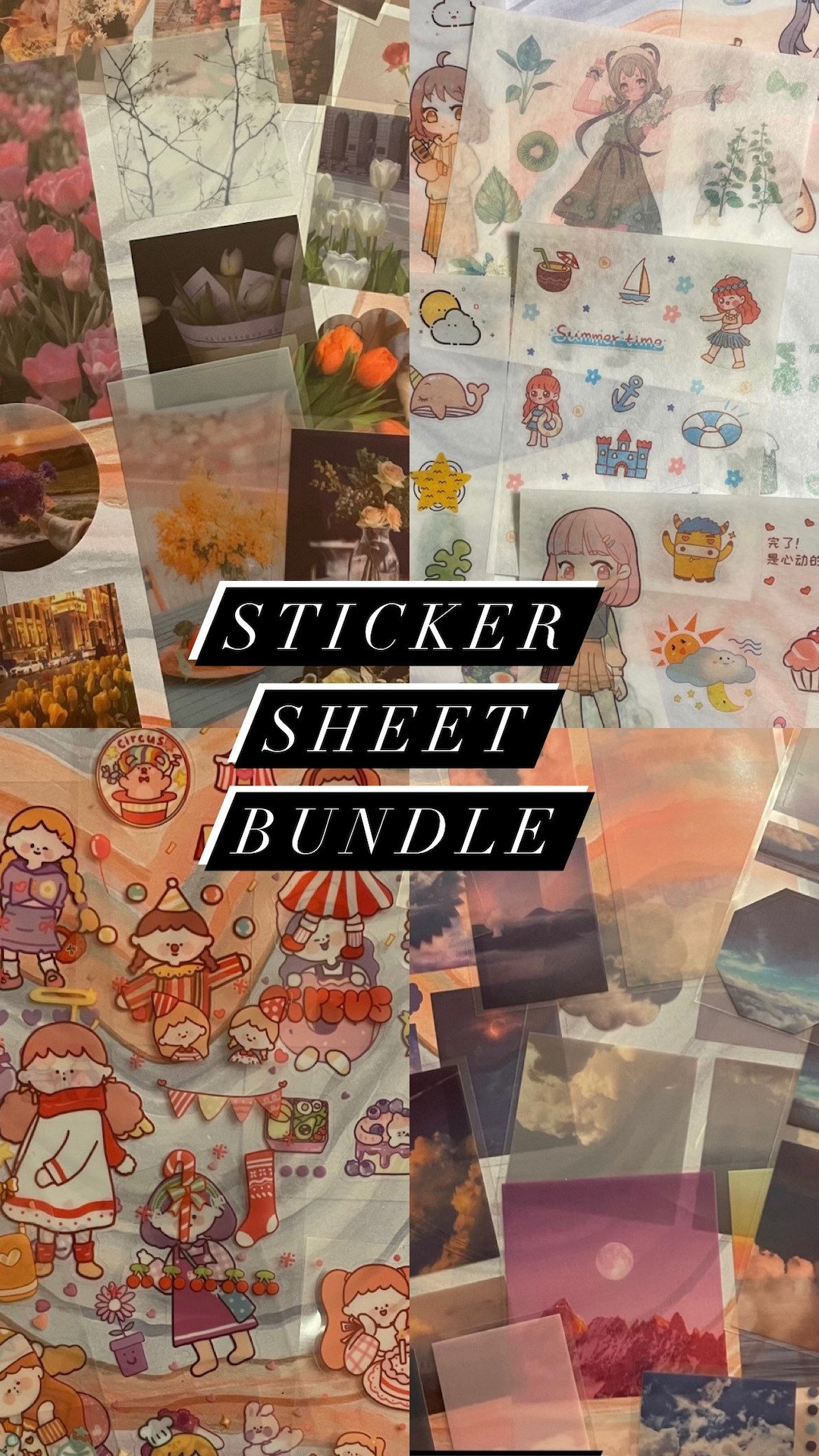 Set of Random Sticker Sheets Sticker Sheet Grab Bag - Etsy