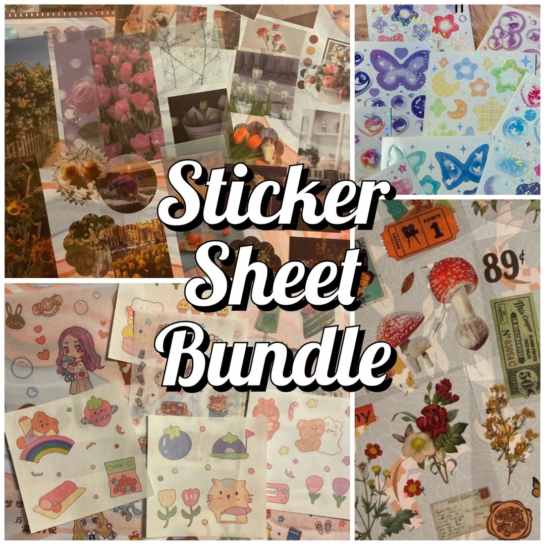 Set of Random Sticker Sheets | Sticker Sheet Grab Bag | Mystery Sticker ...