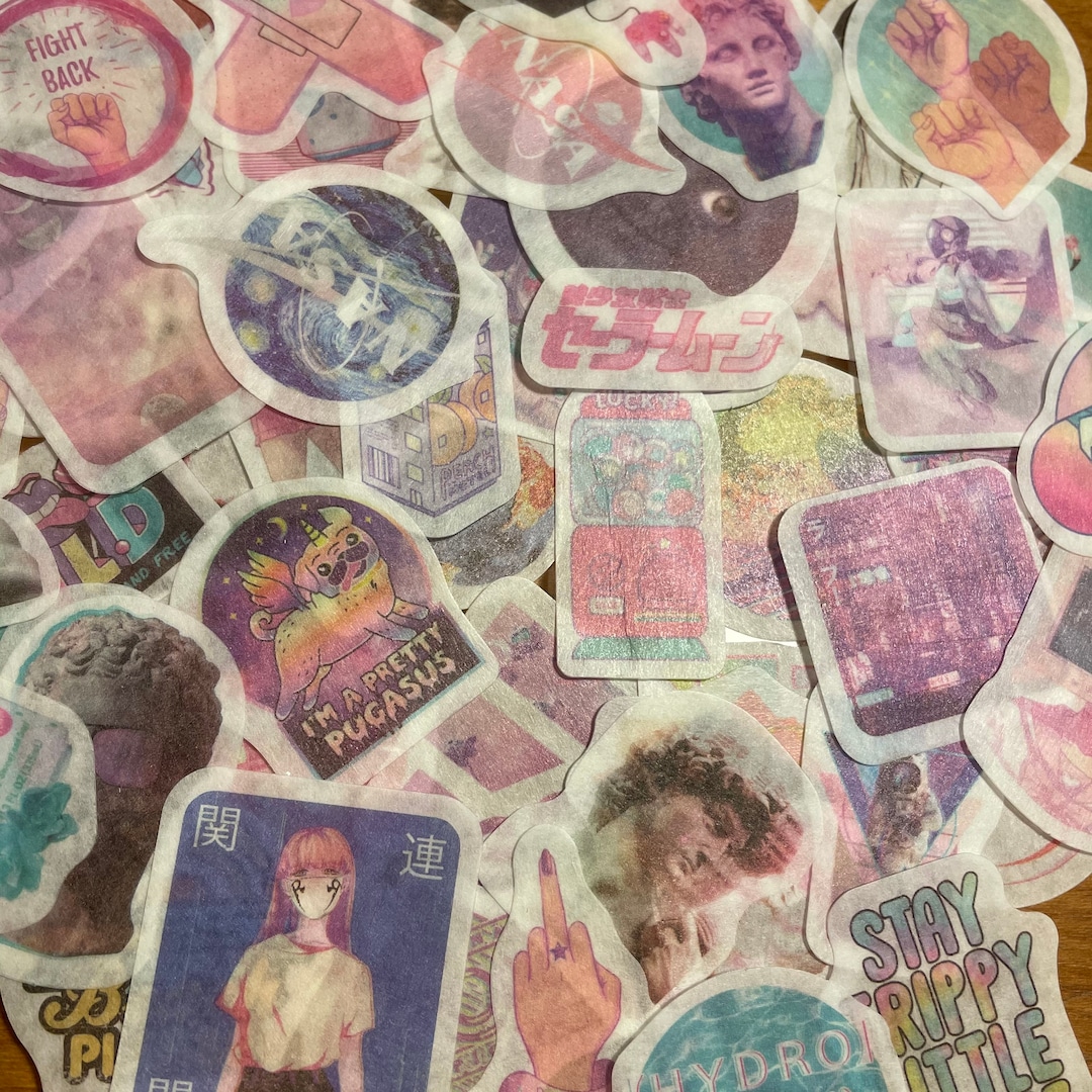Pack of 25 "aesthetic" Sticker Flakes | Aesthetic Sticker Flakes ...